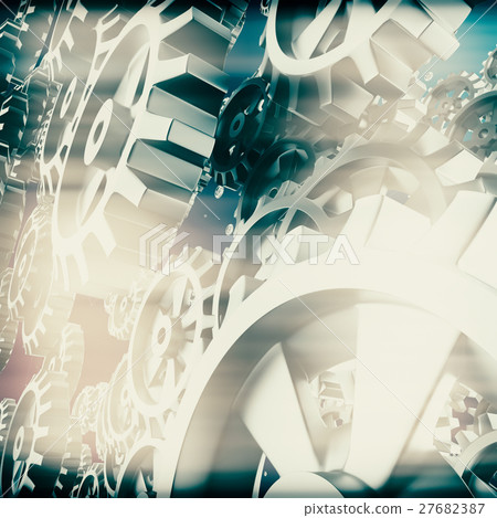 White gears and cogs macro - Stock Illustration [27682387] - PIXTA