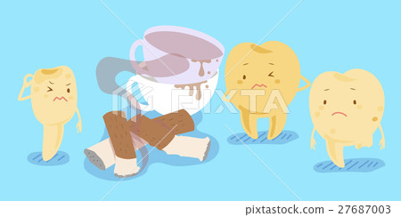 cartoon yellow tooth - Stock Illustration [27687003] - PIXTA