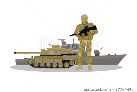 Armed Forces Vector Concept in Flat Design - Stock Illustration ...