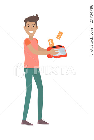 Sale in Electronics Store Flat Vector Concept - Stock Illustration ...