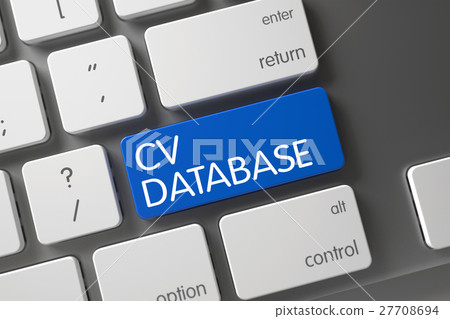 Keyboard with Blue Keypad - CV Database. 3D. - Stock Illustration ...