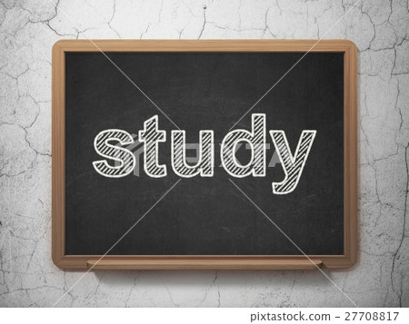 Learning concept: Study on chalkboard background - Stock Illustration ...