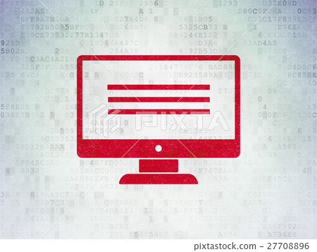 Programming concept: Monitor on Digital Data Paper - Stock Illustration ...