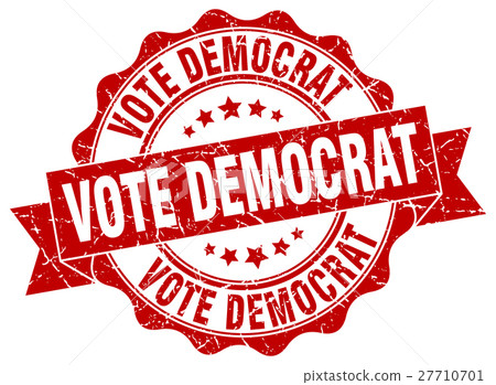vote democrat stamp. sign. seal - Stock Illustration [27710701] - PIXTA