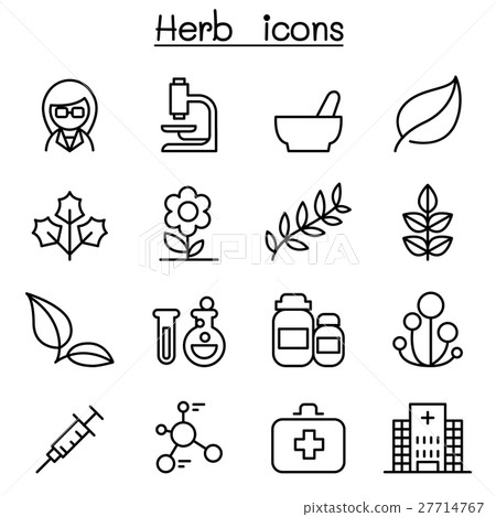 Herb icon set in thin line style - Stock Illustration [27714767] - PIXTA