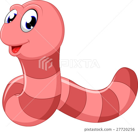 Cute pink worm cartoon - Stock Illustration [27720256] - PIXTA