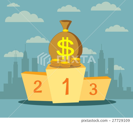 money on winner podium, pedestal - Stock Illustration [27729109] - PIXTA