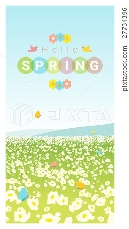 Hello spring landscape background 2 - Stock Illustration [27734396] - PIXTA