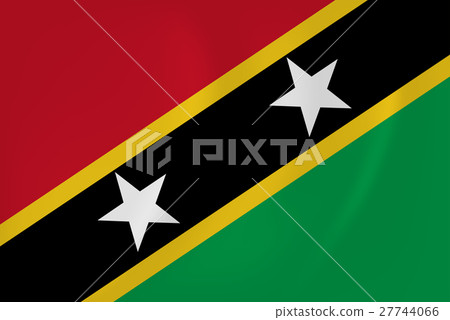 Saint Kitts and Nevis waving flag - Stock Illustration [27744066] - PIXTA