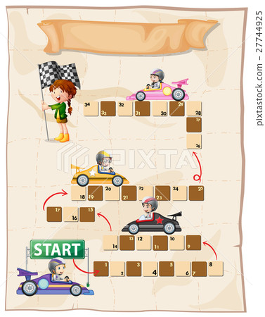 Boardgame template with racing cars - Stock Illustration [27744925] - PIXTA