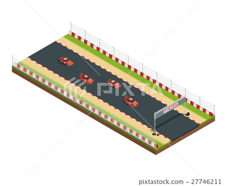 Isometric Race Track Composition - Stock Illustration [27746211] - PIXTA