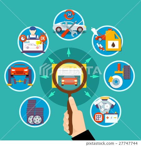 Auto Service Circle Design Concept - Stock Illustration [27747744] - PIXTA