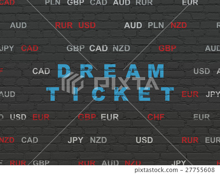 Business concept: Dream Ticket on wall background - Stock Illustration ...