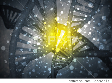 DNA molecules background, 3D rendering - Stock Illustration [27764513 ...
