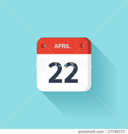 April 22. Isometric Calendar Icon With Shadow - Stock Illustration ...