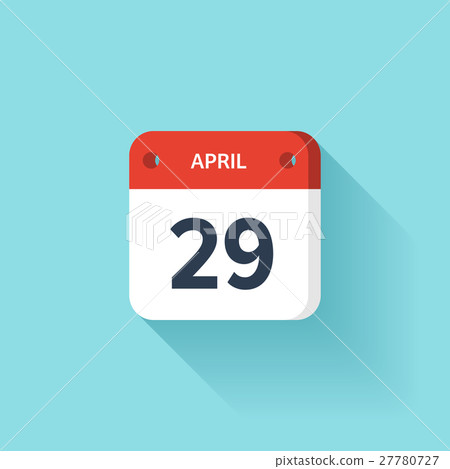April 29. Isometric Calendar Icon With Shadow - Stock Illustration ...
