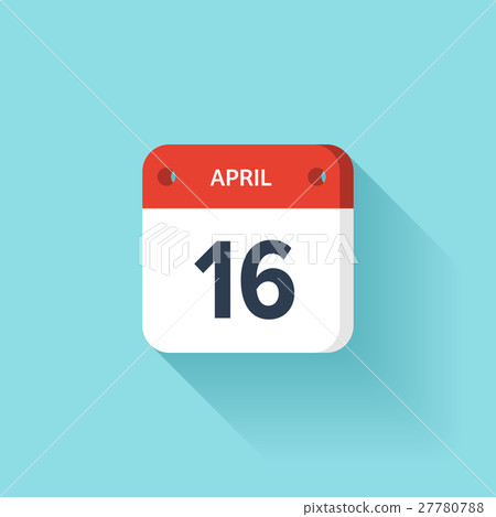 April 16. Isometric Calendar Icon With Shadow - Stock Illustration ...