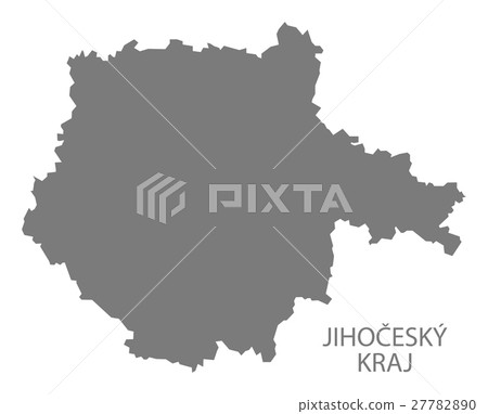 Jihocesky Kraj Czech Republic Map grey - Stock Illustration [27782890] - PIXTA