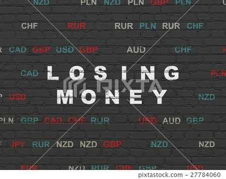 Currency concept: Losing Money on wall background - Stock Illustration ...