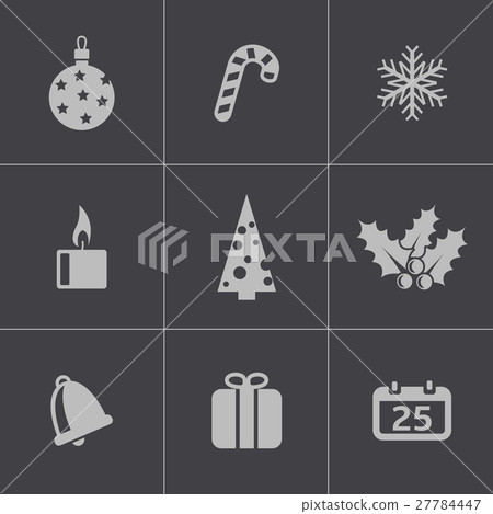 Vector black cristmas icons set - Stock Illustration [27784447] - PIXTA