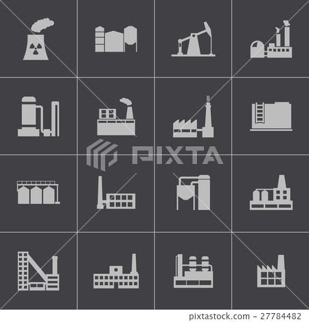Vector black factory icons set - Stock Illustration [27784482] - PIXTA