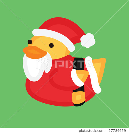 Funny yellow duck santa - Stock Illustration [27784659] - PIXTA