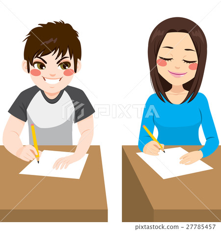 Teenager Cheating Exam - Stock Illustration [27785457] - PIXTA