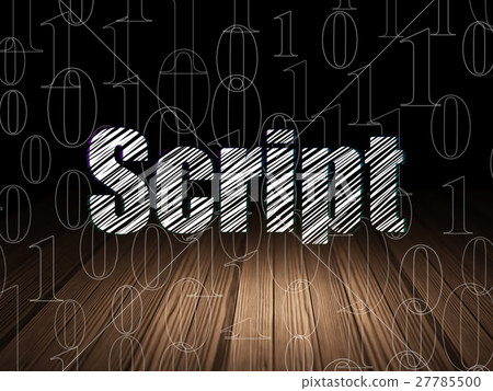Database concept: Script in grunge dark room - Stock Illustration ...
