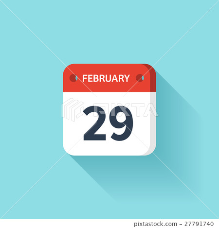 February 29. Isometric Calendar Icon With Shadow - Stock Illustration ...