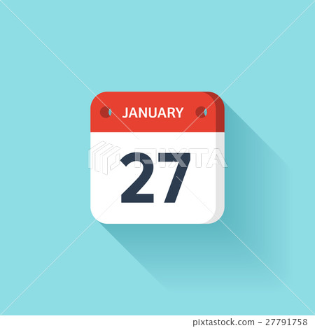 January 27. Isometric Calendar Icon With Shadow - Stock Illustration ...