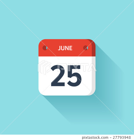June 25. Isometric Calendar Icon With Shadow - Stock Illustration ...