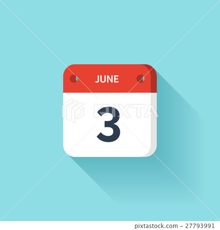 June 3. Isometric Calendar Icon With Shadow.Vector - Stock Illustration ...