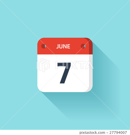 June 7. Isometric Calendar Icon With Shadow.Vector - Stock Illustration ...