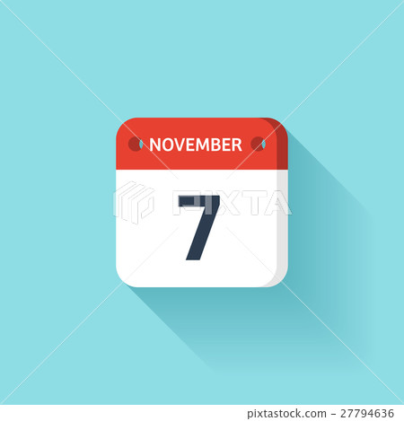 November 7. Isometric Calendar Icon With Shadow - Stock Illustration ...