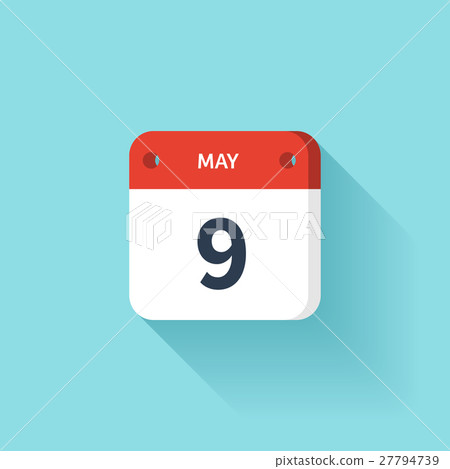 May 9. Isometric Calendar Icon With Shadow.Vector - Stock Illustration ...
