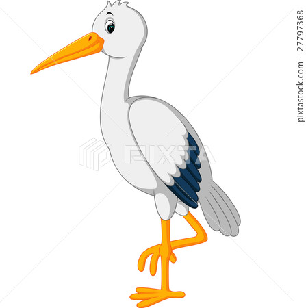 cute stork cartoon - Stock Illustration [27797368] - PIXTA