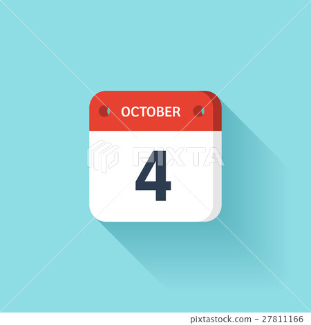 October 4. Isometric Calendar Icon With Shadow-插圖素材 [27811166] - PIXTA圖庫
