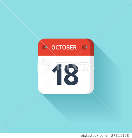 October 18. Isometric Calendar Icon With Shadow - Stock Illustration ...