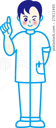 Male nurse wink whole body - Stock Illustration [27811493] - PIXTA