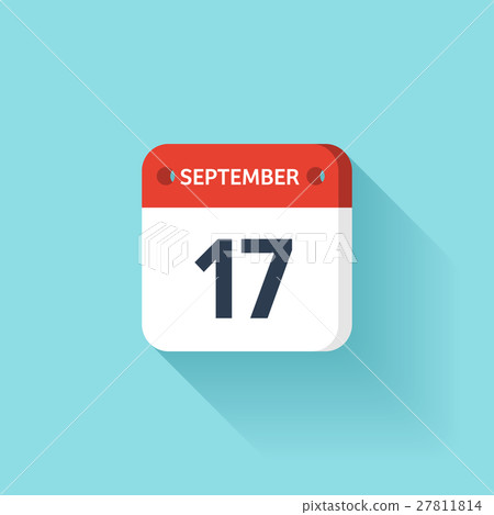 September 17. Isometric Calendar Icon With Shadow - Stock Illustration ...