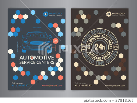 Set Automotive Service business layout templates. - Stock Illustration ...