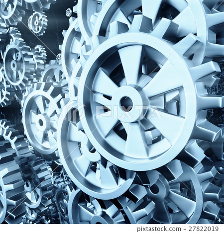 White gears and cogs macro - Stock Illustration [27822019] - PIXTA