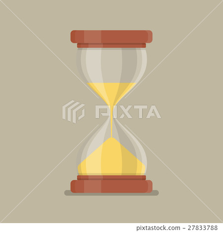 Transparent sandglass in flat style - Stock Illustration [27833788] - PIXTA
