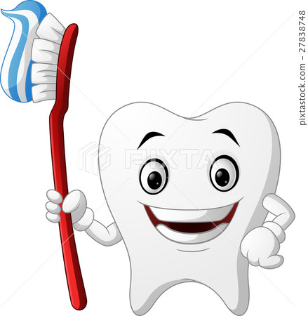 Smiling healthy white tooth cartoon character - Stock Illustration ...