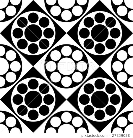Seamless Square and Circle Pattern - Stock Illustration [27839028] - PIXTA