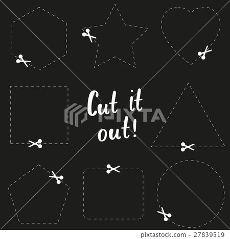 Cut it out flat template. The scissors icon. - Stock Illustration ...