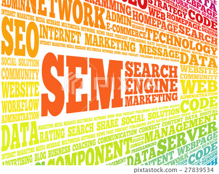 SEM (Search Engine Marketing) word cloud - Stock Illustration [27839534 ...