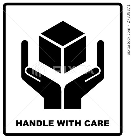 Handle with care sign Vector illustration. - Stock Illustration ...