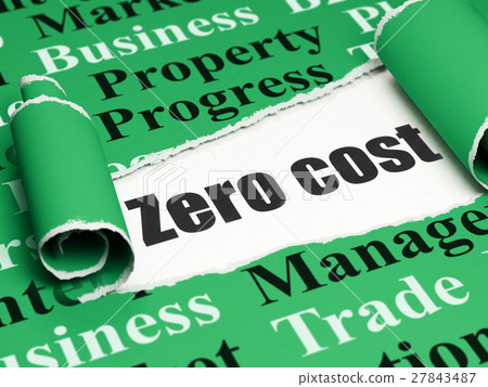 Finance concept: black text Zero cost under the - Stock Illustration ...