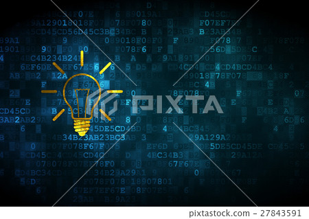 Business concept: Light Bulb on digital background - Stock Illustration ...